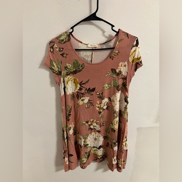 Mind Code | Dresses | Mind Code Pink And White Floral Cap Sleeve Mini ...